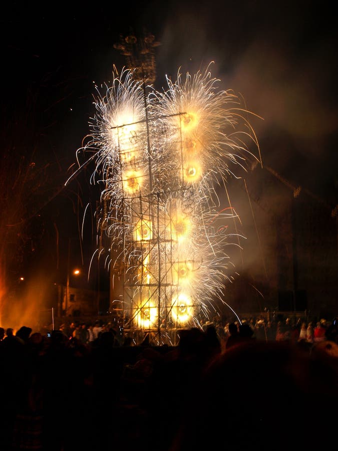Fireworks Made Of Bamboo Structures Is Typical Part Of Celebrations In ...