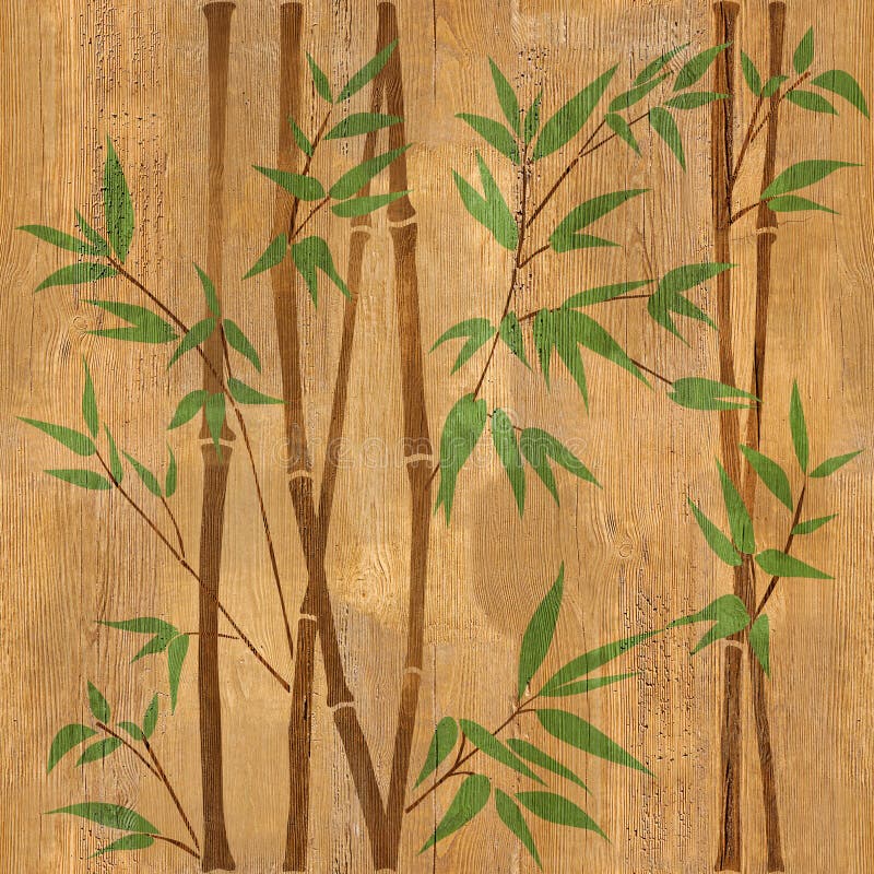 Bamboo Textured Wallpaper With Trees