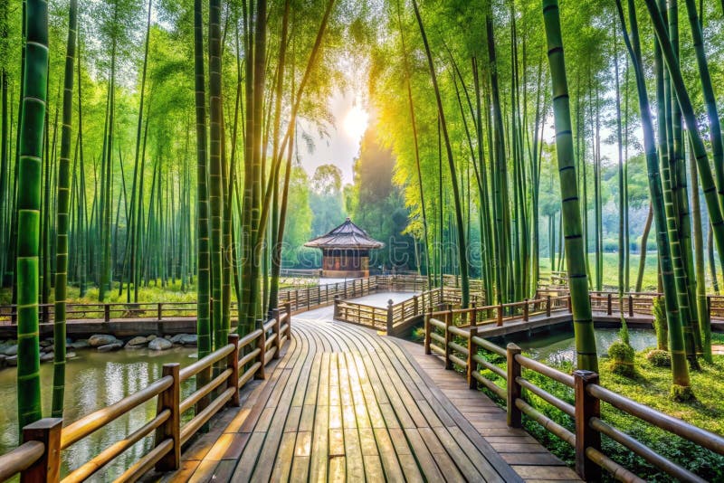Bamboo Forest at Chengdu, Sichuan Stock Illustration - Illustration of ...