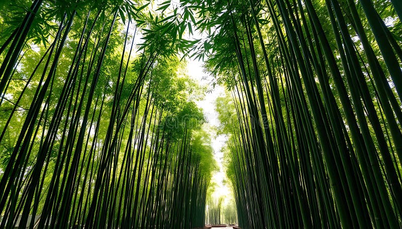 Bamboo Forest Path, Green Trees and Natural Walkway Generative AI Stock ...