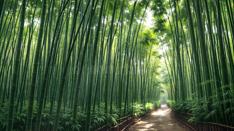 Bamboo Forest and Pathway, Japanese-style Ambient Video, Seamless Loop ...