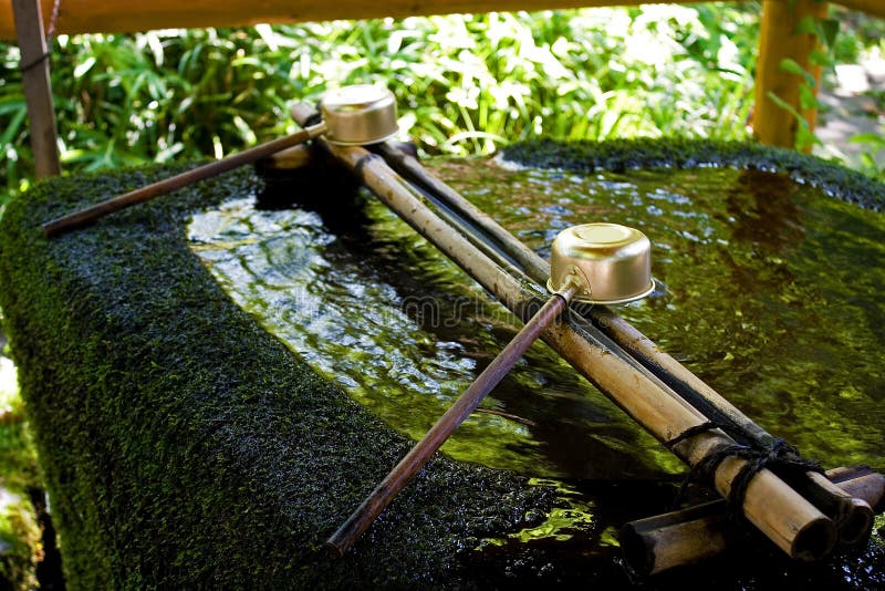 Bamboo Fountain stock photo. Image of tradition, flow - 32046166