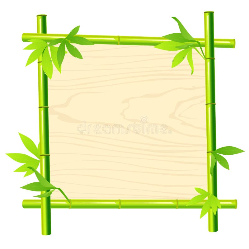 Bamboo Frame with Blank Paper Stock Vector - Illustration of natural ...