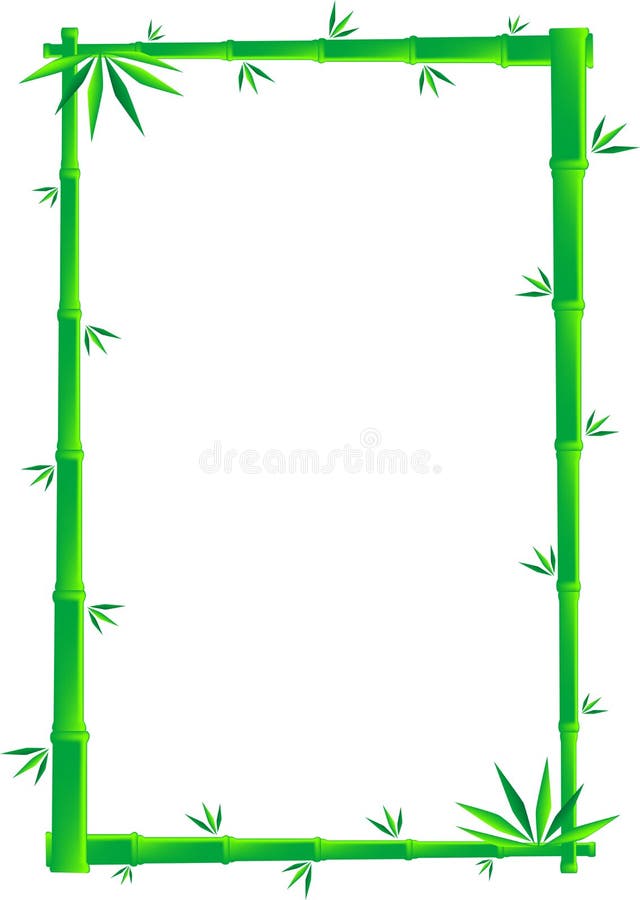 Bamboo Frame with Blank Paper Stock Vector - Illustration of natural ...