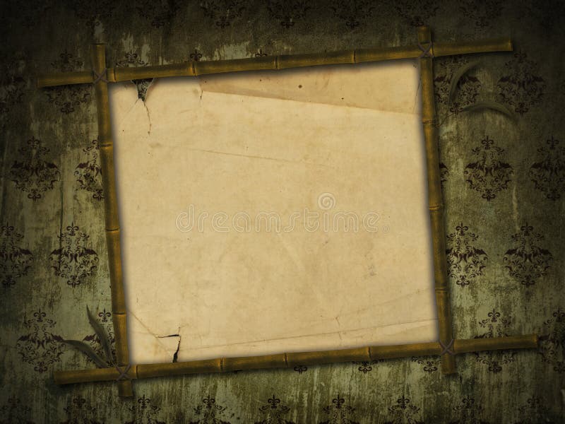 Bamboo Frame with Ancient Paper Stock Image - Image of built, blank ...