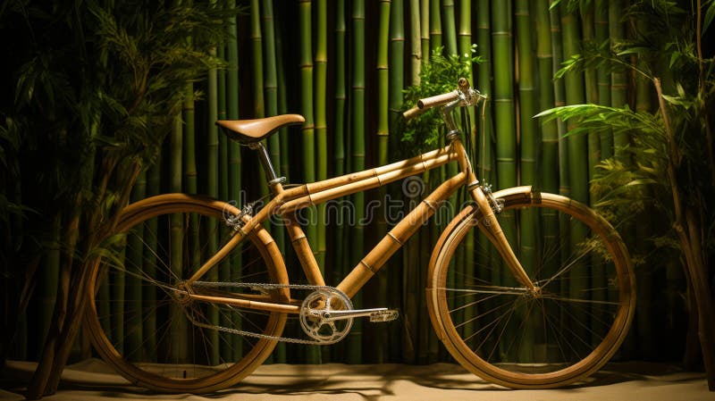 Bamboo Frame Bicycle Display Stock Image - Image of bamboo, stylish ...