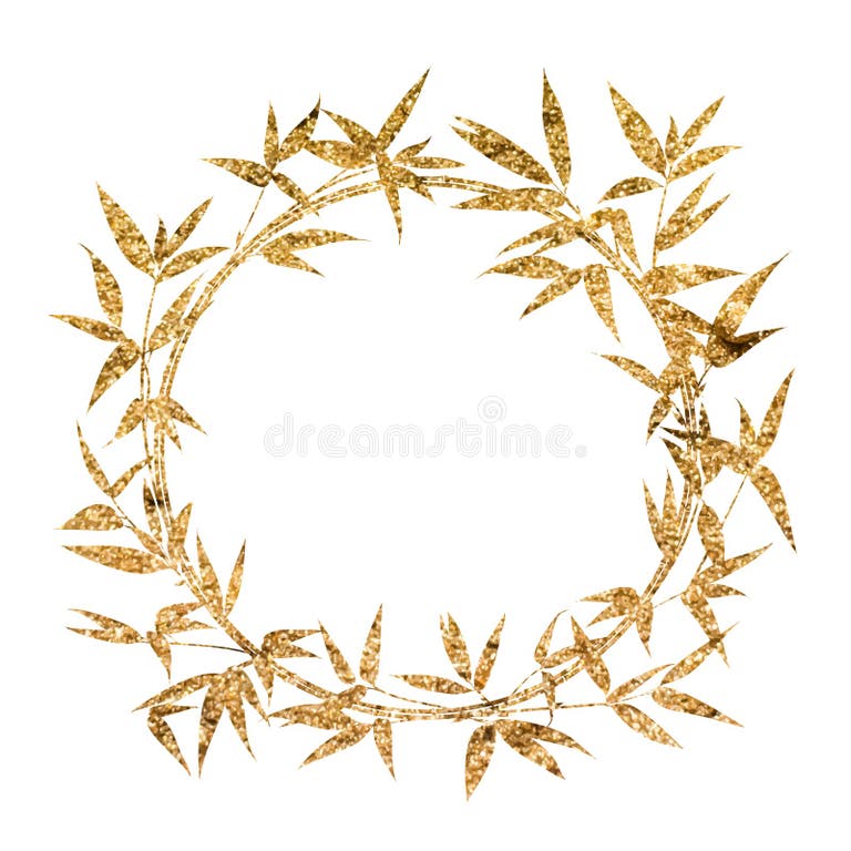 Bamboo Circle Frame Painted Golden Paint Stock Illustrations – 2 Bamboo ...