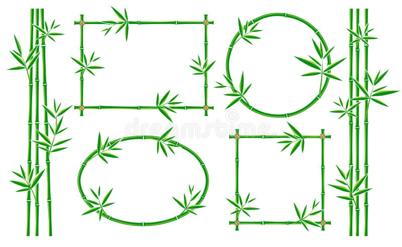 Bamboo Frame Collection Set. Vector Stock Vector - Illustration of ...