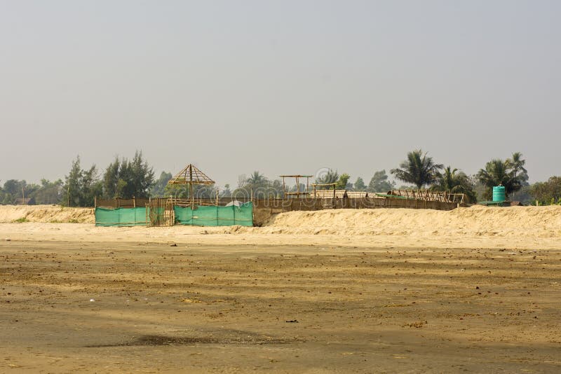 A Bamboo Gate of a Beach Resort To Go To the Beach. Selective Focus ...