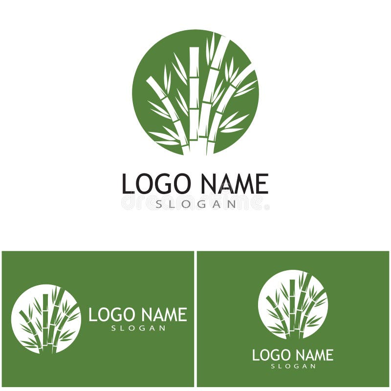 Bamboo with Green Leaf Logo Ilustration Vector Template Stock Vector ...