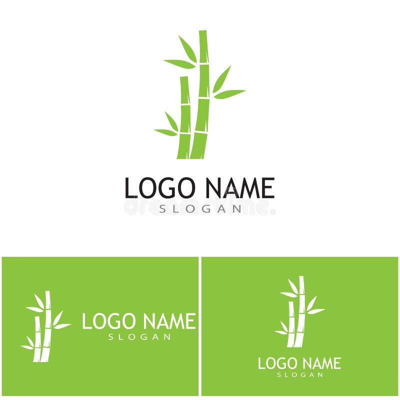 Bamboo with Green Leaf Logo Ilustration Vector Template Stock Vector ...