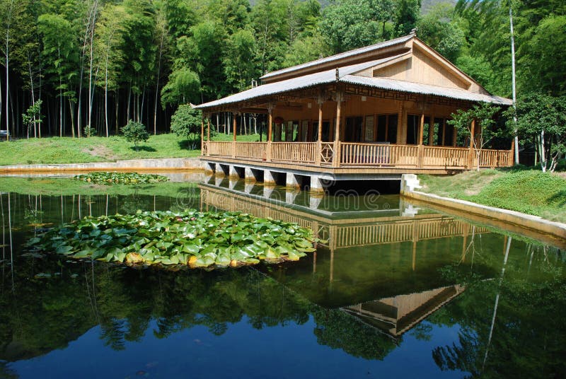 Bamboo house stock image. Image of peace, natural, water - 26294769