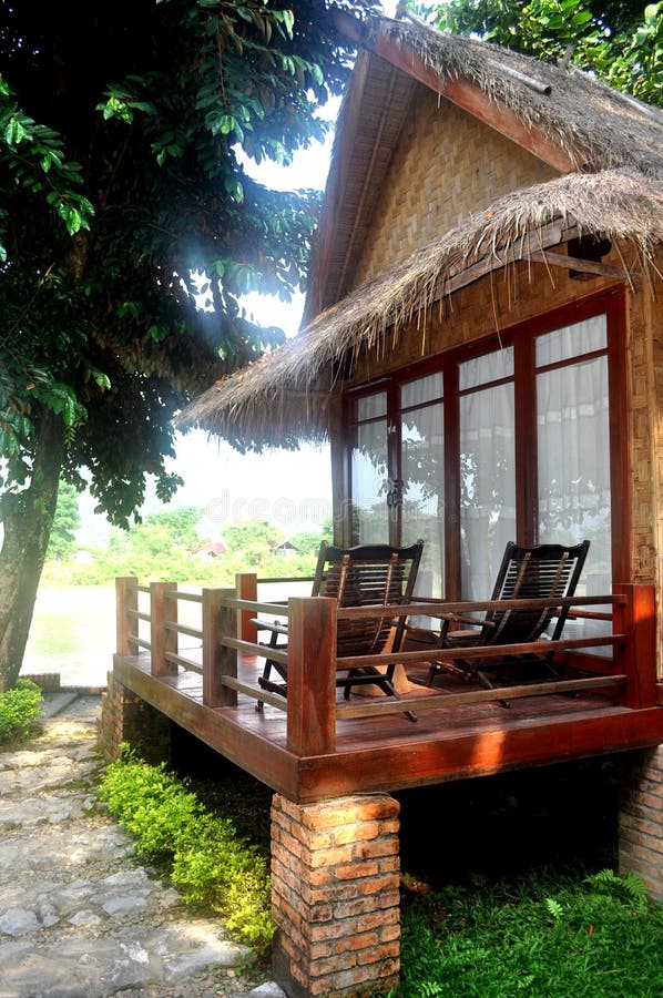 Bamboo hut stock image. Image of tree, chairs, asia, bamboo - 12474487