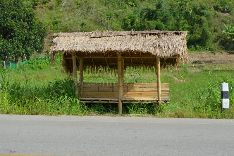 Bamboo Hut on the Road Side Stock Photo - Image of road, street: 42254836