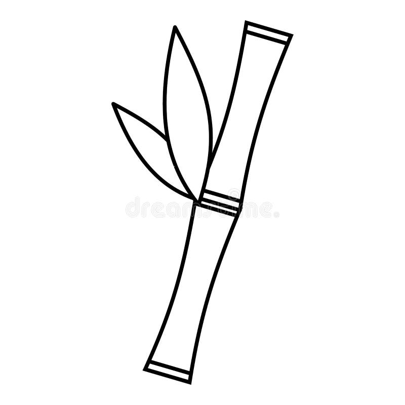 Bamboo icon, outline style stock vector. Illustration of outline - 79711500