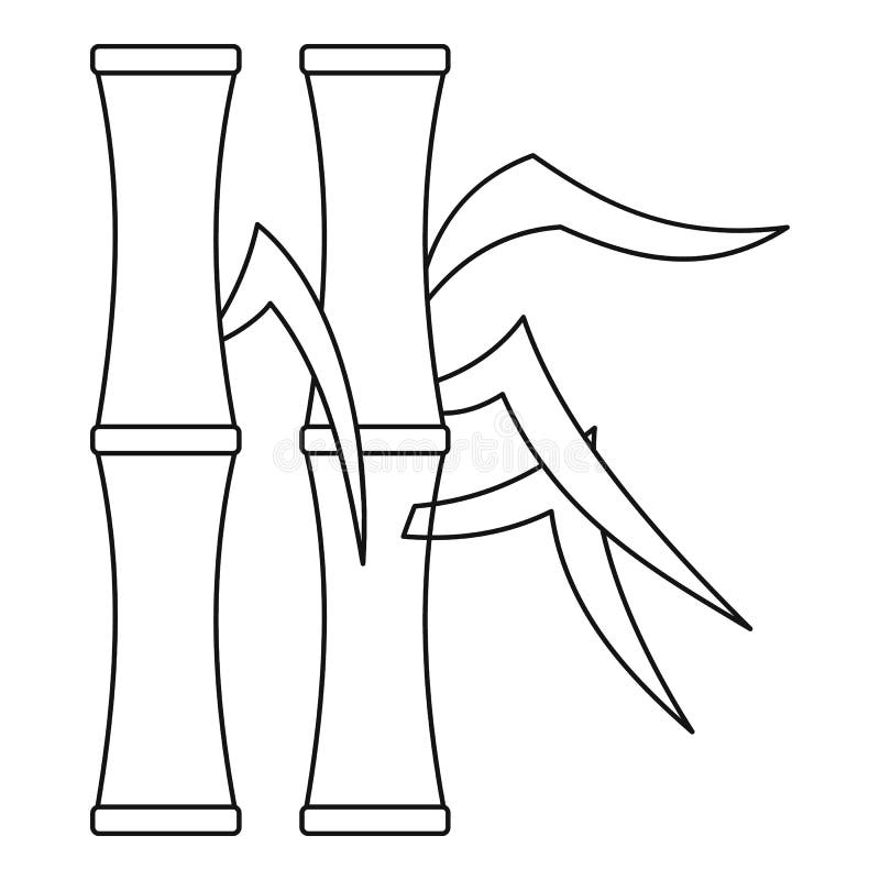 Bamboo icon, outline style stock vector. Illustration of japan - 85142172