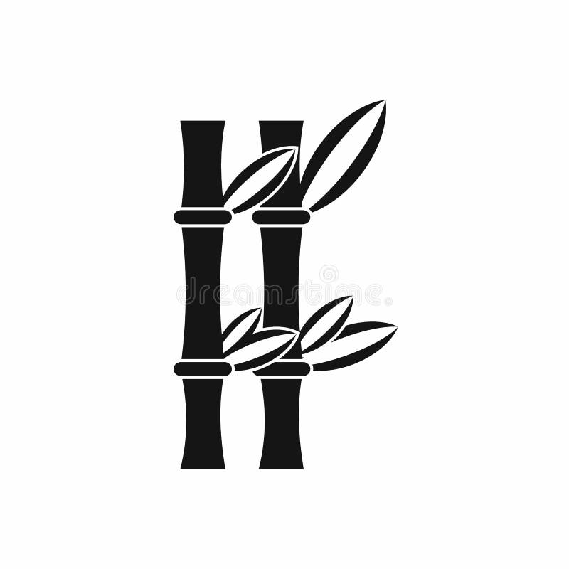Bamboo icon, simple style stock illustration. Illustration of forest ...