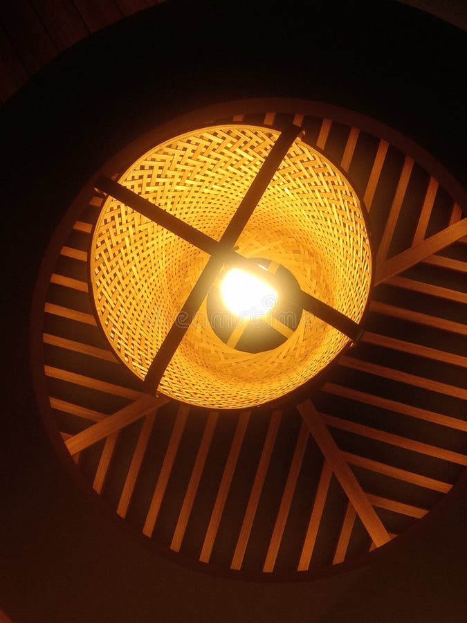 Bamboo Lamp or Pelita Buluh Over White Background Stock Image - Image ...