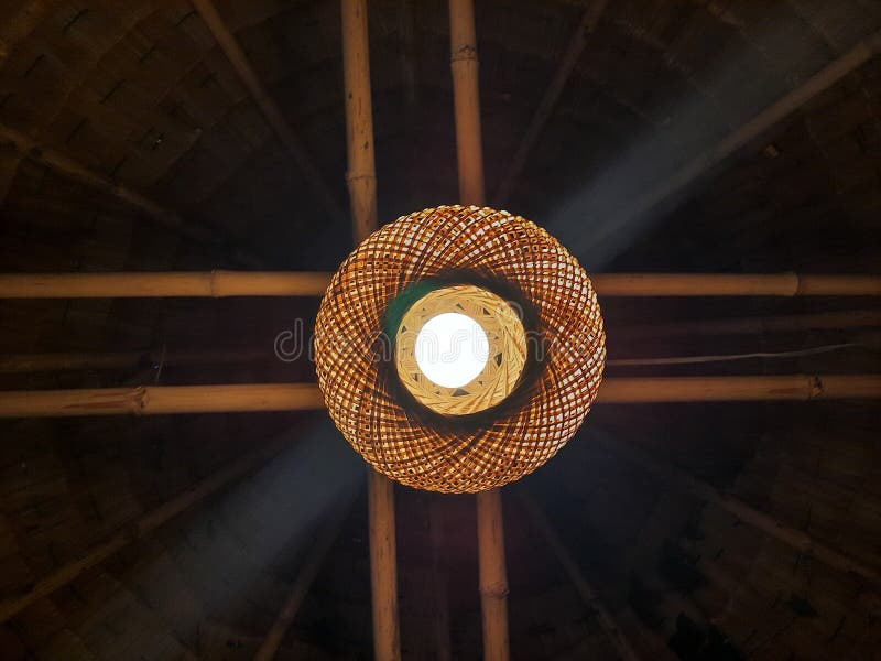 Bamboo Lamp or Pelita Buluh Over White Background Stock Photo - Image ...