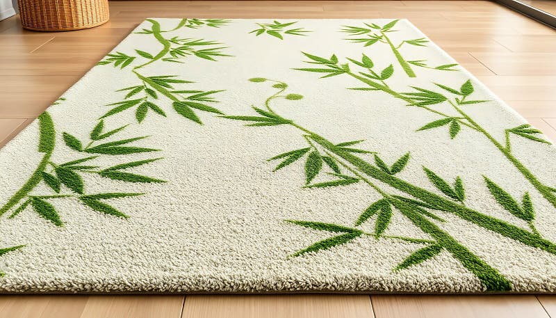 Bamboo Leaf Pattern on a Soft Carpet Texture Generative AI Stock ...