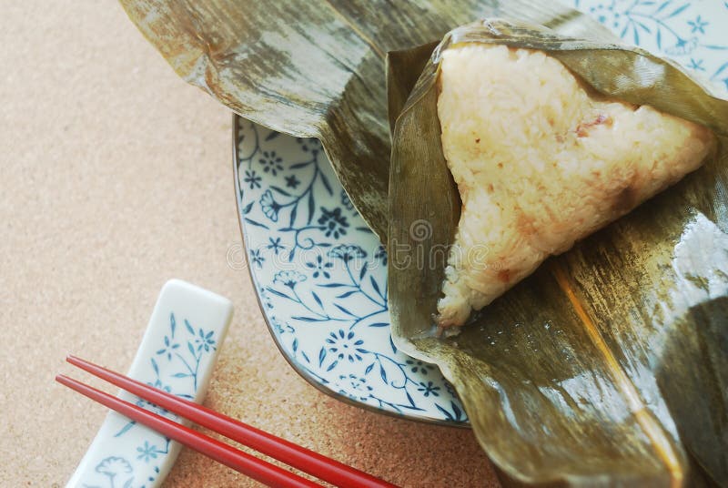 Bamboo Leaf Sticky Rice (zongzi), Rice Dumpling Stock Image - Image of ...