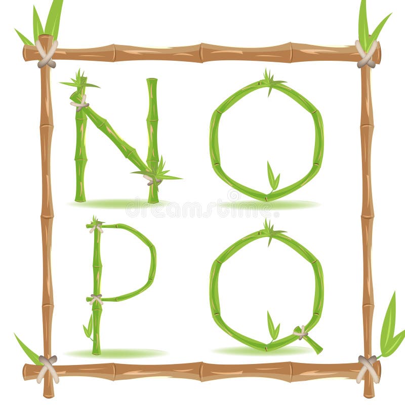 Bamboo Letter Alphabet Green Set D Vector Stock Vector - Illustration ...