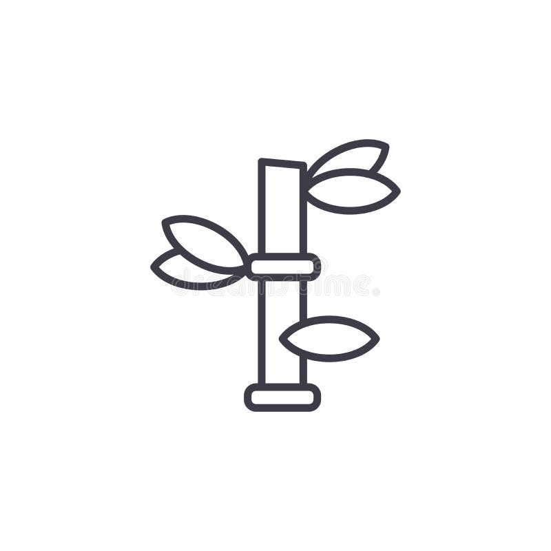 Bamboo Line Icon Concept. Bamboo Flat Vector Sign, Symbol, Illustration ...