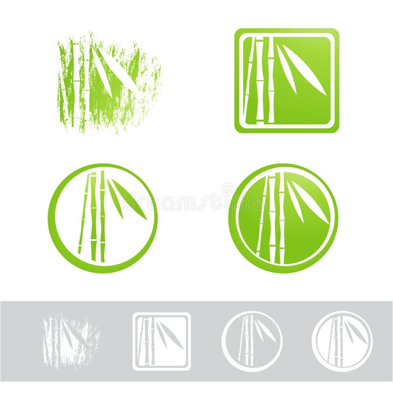 Bamboo Logo Design Set stock vector. Illustration of collection - 76062400