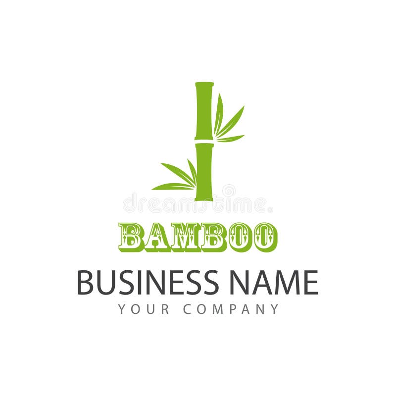 Bamboo Logo with Green Leaf Vector Icon Template Stock Vector ...