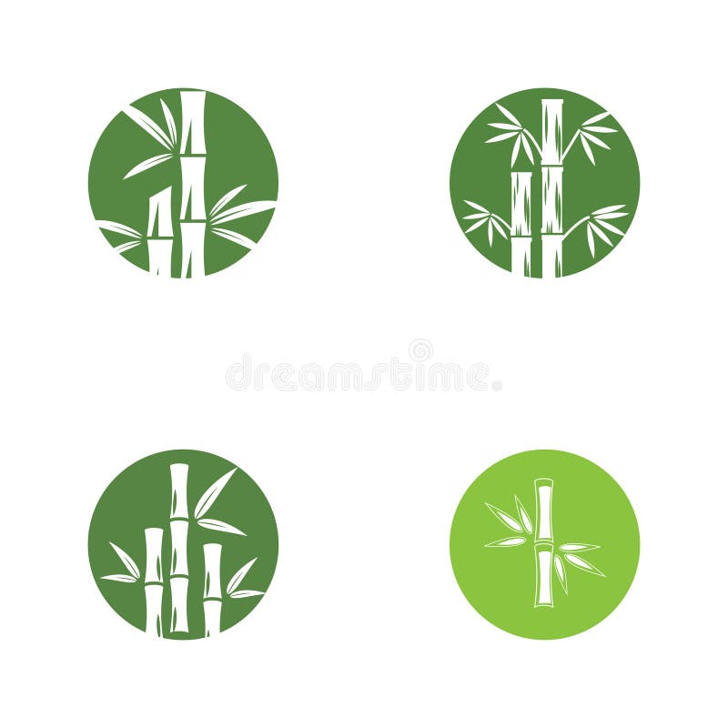 Bamboo Logo with Green Leaf Vector Icon Template Stock Vector ...