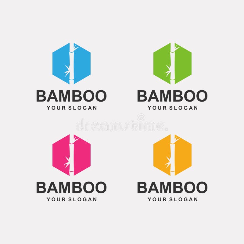Bamboo logo template stock illustration. Illustration of asia - 166733825