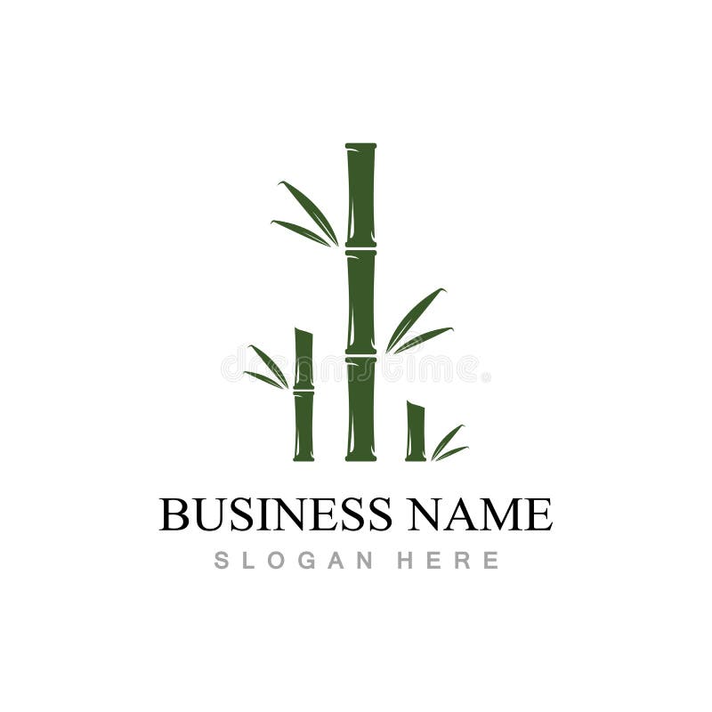 Bamboo Logo with Green Leaves Vector Illustration Template Stock Vector ...