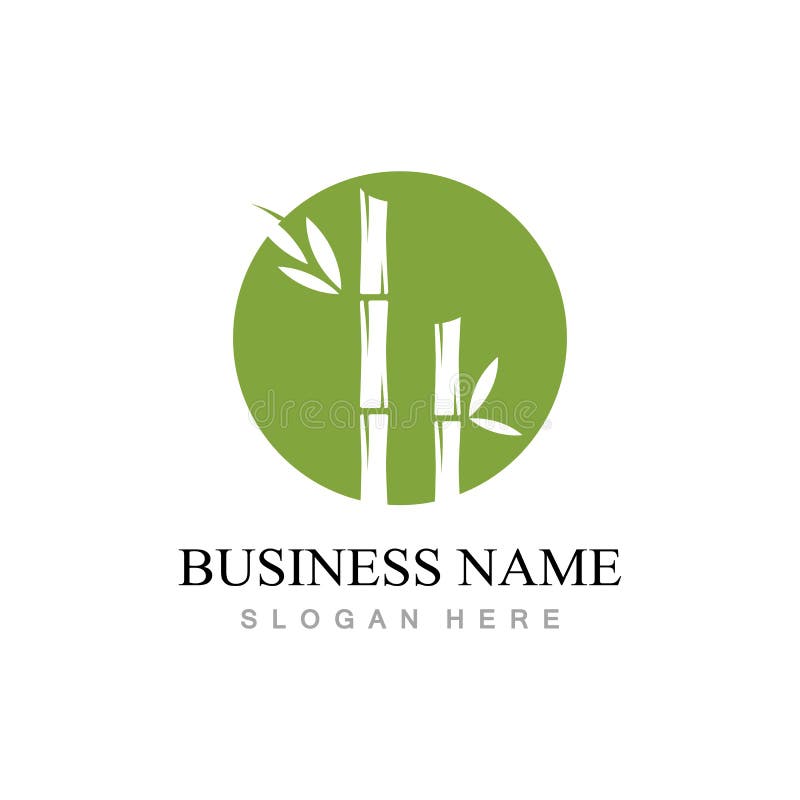 Bamboo Logo with Green Leaves Vector Illustration Template Stock Vector ...