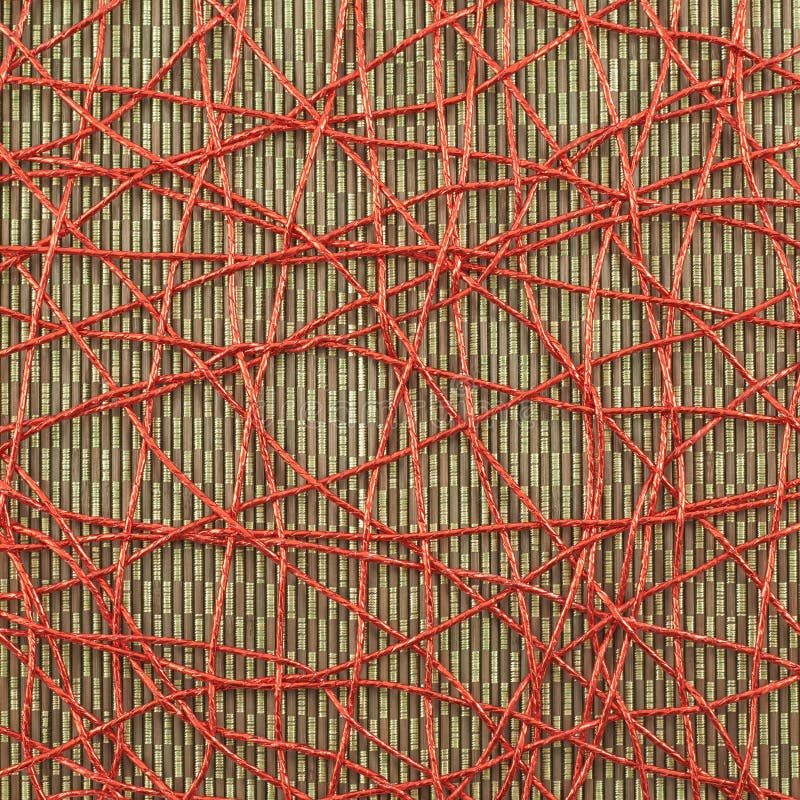 Bamboo Mat Covered with Red Thread Stock Photo - Image of japanese ...