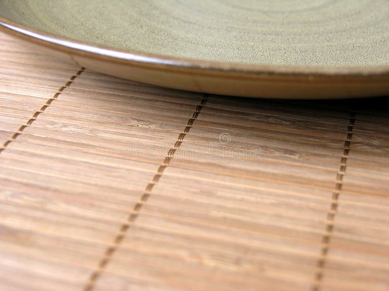 Bamboo Mat and Plate 3 stock photo. Image of bamboo, wooden - 651704