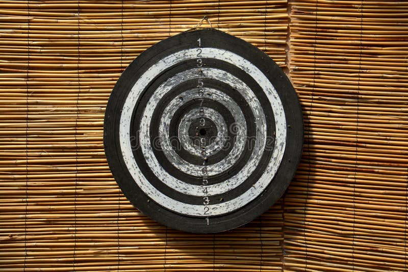 Bamboo Mat Wall with Old Used Target Stock Image - Image of aged ...