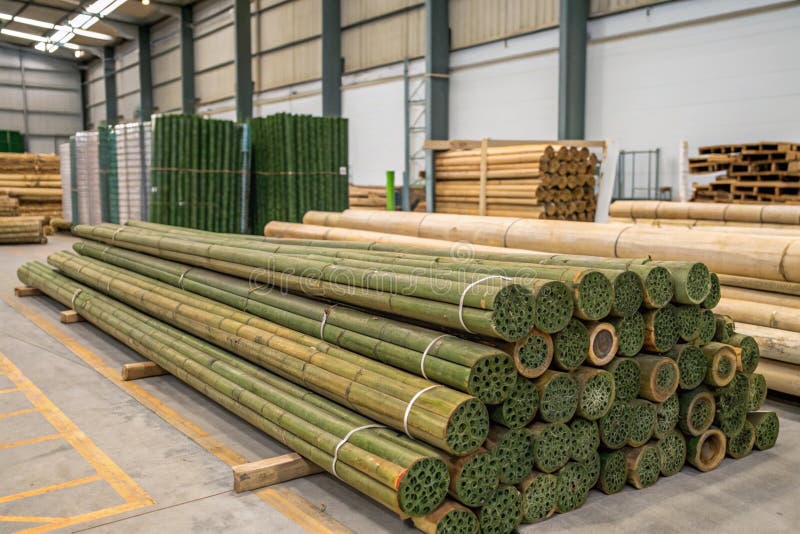 Bamboo Material for House Construction at Storage Stock Illustration ...