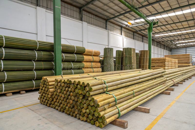 Bamboo Material for House Construction at Storage Stock Illustration ...