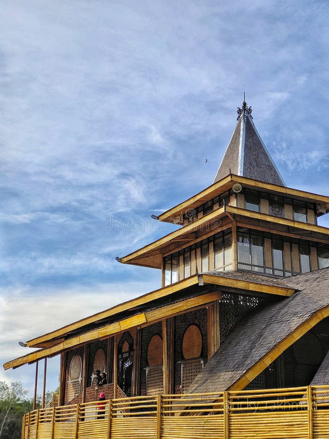 Bamboo Mosque Dome with Blue Sky and Clouds in the Background Stock ...