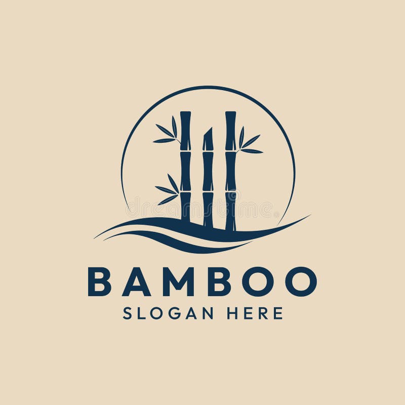 Bamboo Nature Vintage Logo Minimalist Vector Illustration Design Stock ...