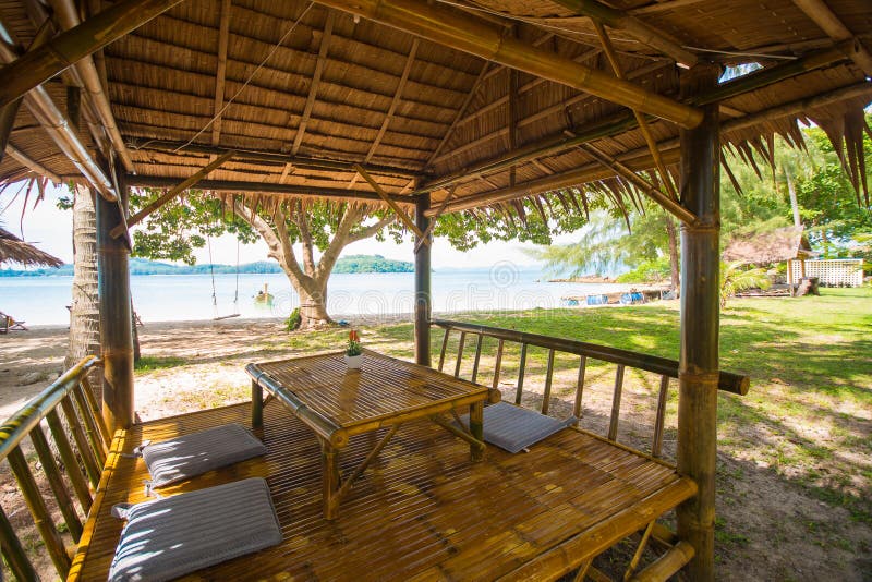Bamboo Pavilion on the Beach Stock Photo - Image of pavilion, holiday ...