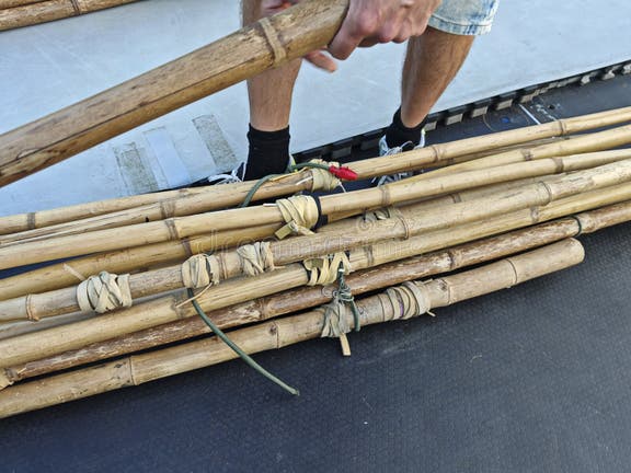 Bamboo Processing and Bamboo Craft Stock Photo - Image of employment ...