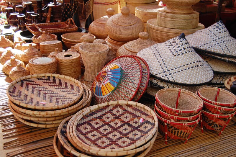 Bamboo Products stock image. Image of craft, asian, color - 12722253