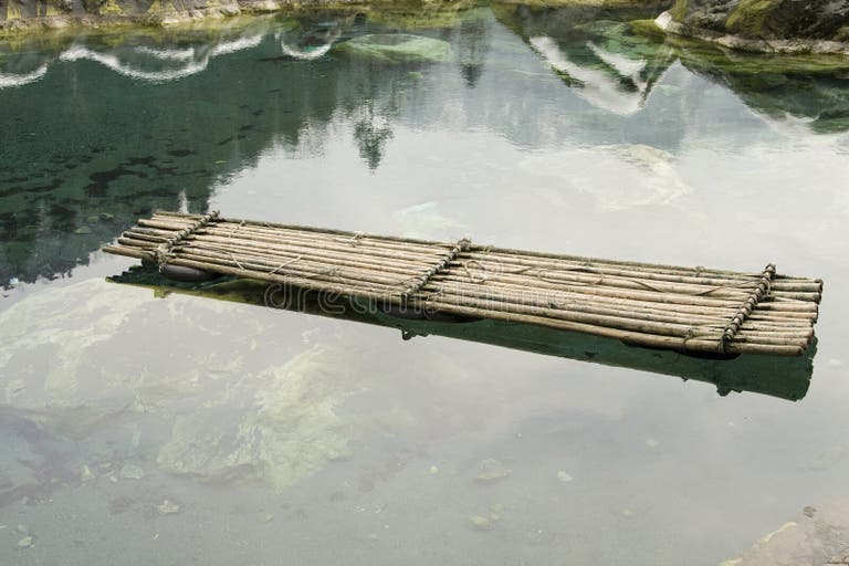 Bamboo raft stock image. Image of stream, nature, pacific - 4332073