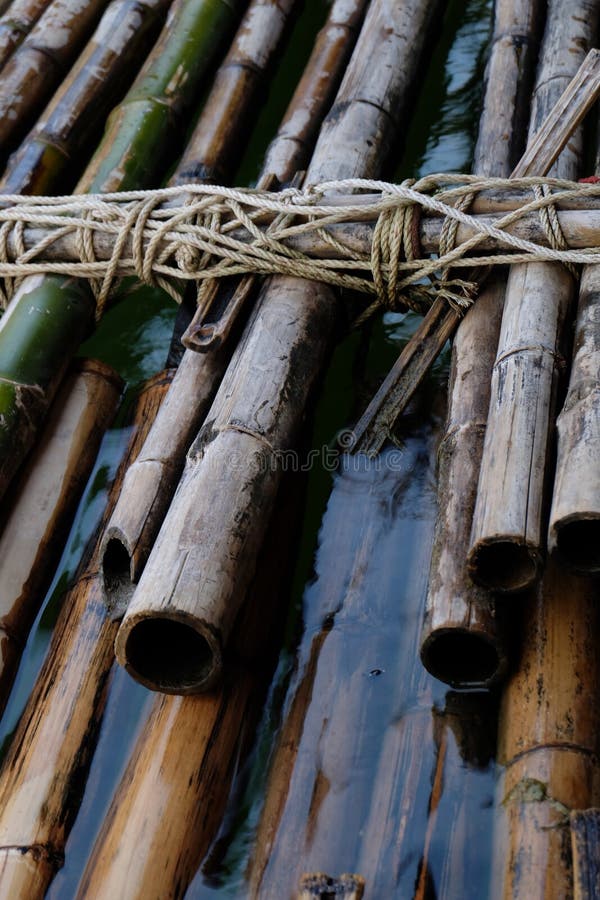 A bamboo raft stock image. Image of bamboo, raft, wood - 58751539