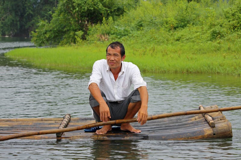Bamboo raft, China editorial photography. Image of country - 15812782