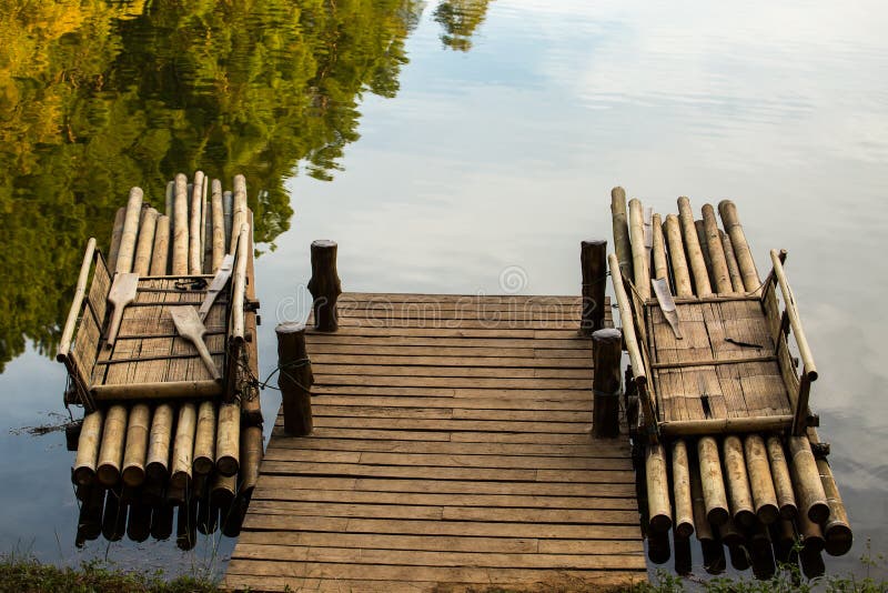 Raft On The Bank Of The Blue Lagoon, Jamaica Stock Image - Image of ...