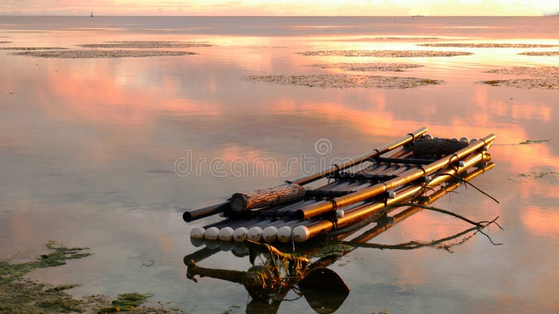 Bamboo raft stock image. Image of flaming, coastal, relaxation - 93756143