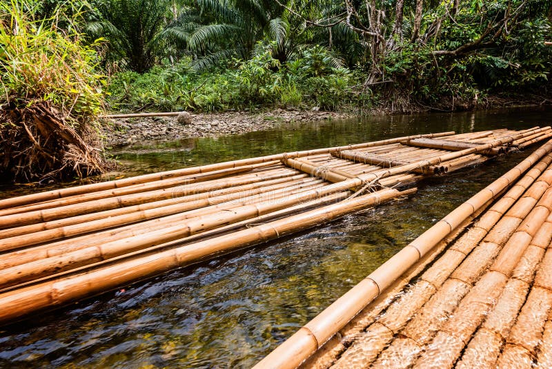 Bamboo raft stock photo. Image of bamboo, tree, khao - 69076732