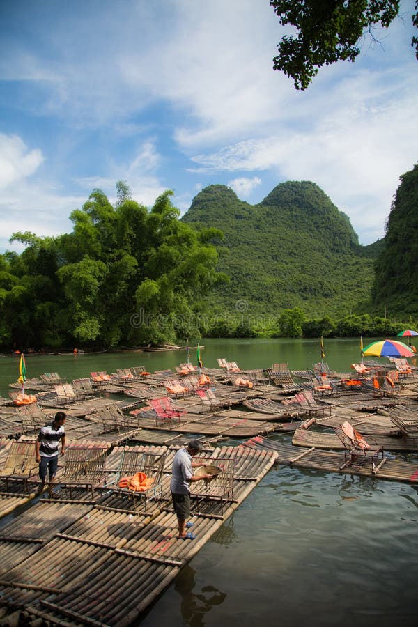 Bamboo Rafting On Li-river, Yangshou, China Editorial Stock Photo ...